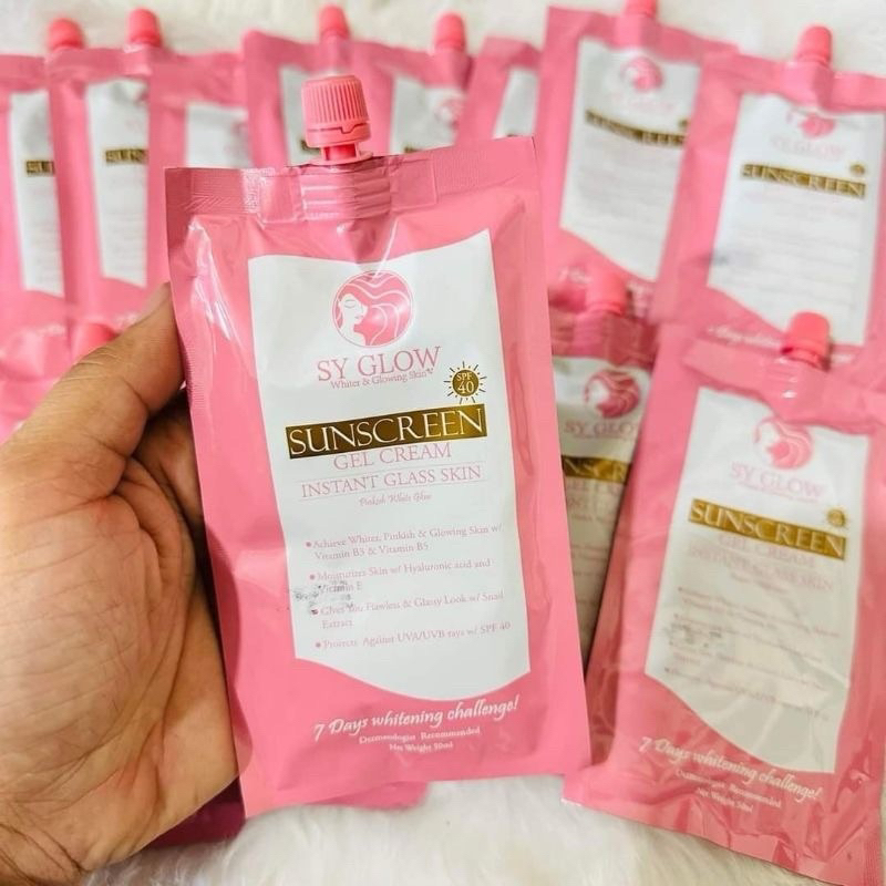 SY glow sunscreen gel cream SPF40 with instant glass skin | Shopee Philippines