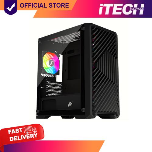 1STPLAYER TRILOBITE T5 MID-TOWER GAMING CASE W/ TG SIDE/ M-ATX (BLACK ...