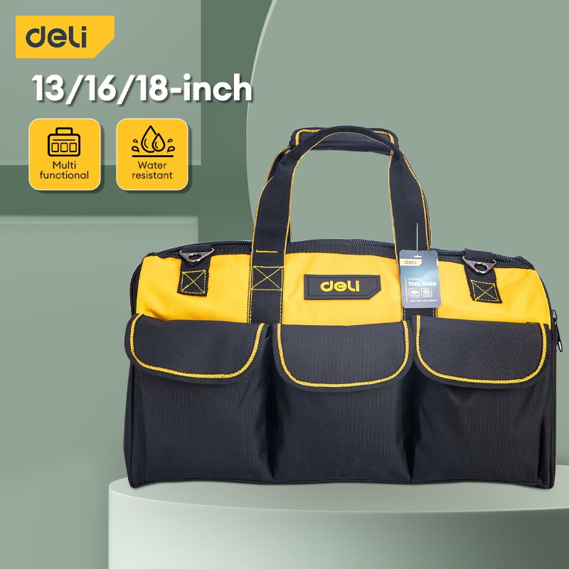 Deli Tool 18 Inches Tool Storage Bag Tool Bag Double Layer Large ...