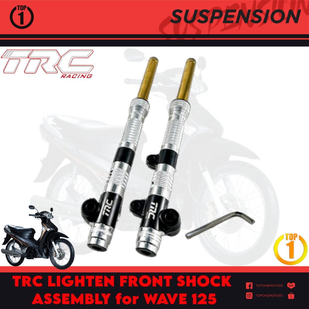 TOP1 PH TRC CNC Lighten Front Shock Assembly for Honda Wave 125 Motorcycle Heavy Duty Oil Seal ...