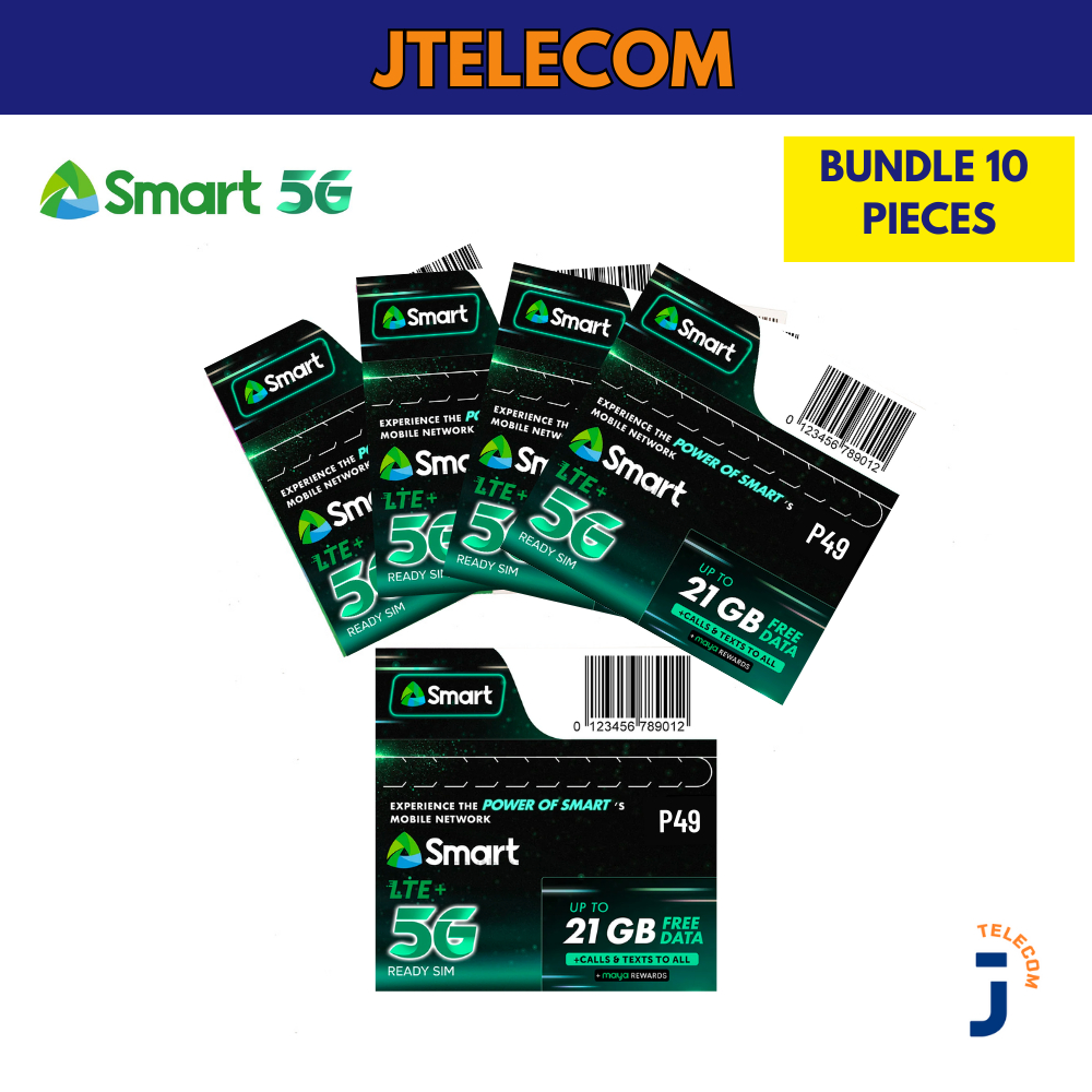 10 PIECES BUNDLE SMART SIM CARD 5G FRESH SEALED | Shopee Philippines