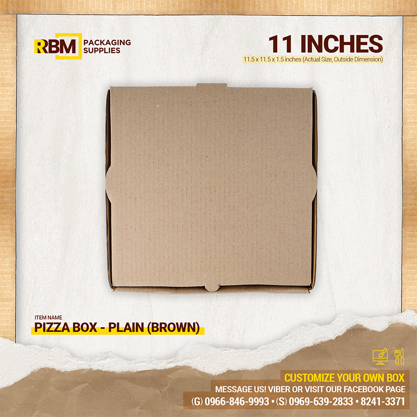 Pizza Box Corrugated - Plain/No print | 11 inches | 25 pcs | Shopee ...