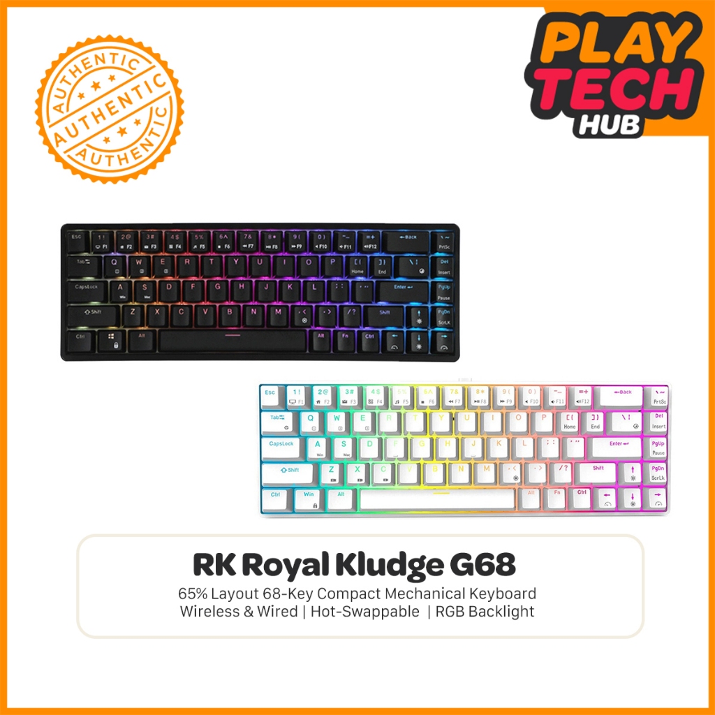 RK Royal Kludge G68 Tri-Mode RGB 68-Keys Hot-Swappable Mechanical ...