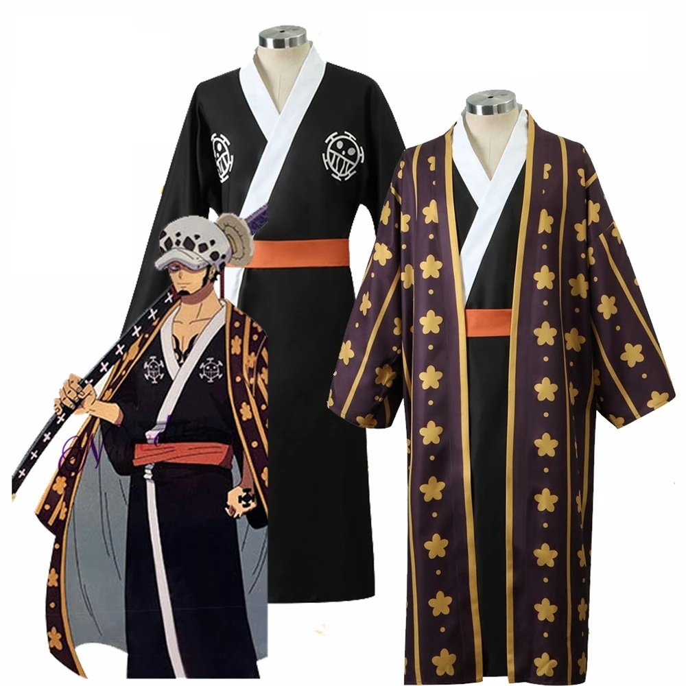 Trafalgar Law Cosplay Costume Anime One Piece Kimono Uniform Full Set ...