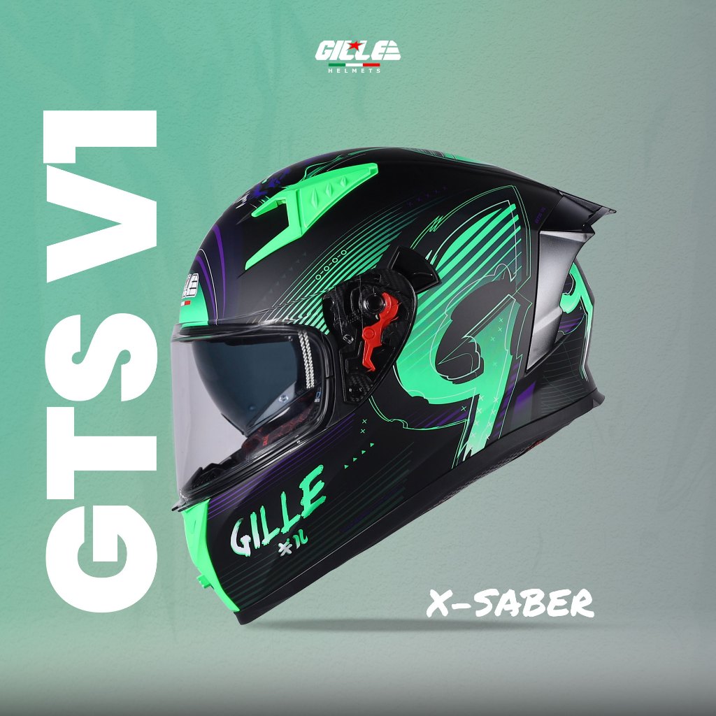 Gille Helmet 135 GTS V1 X-Saber Motorcycle Helmet Full Face Dual Visor ...
