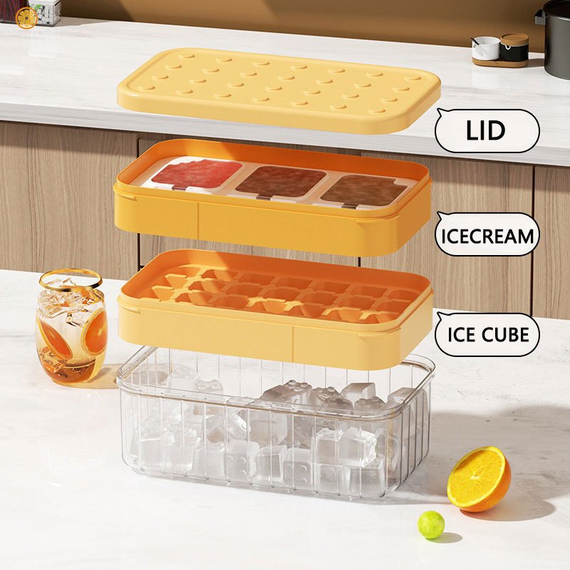 Food grade Silicone ice tray maker mold with cover Ice Lattice Ice Cube ...