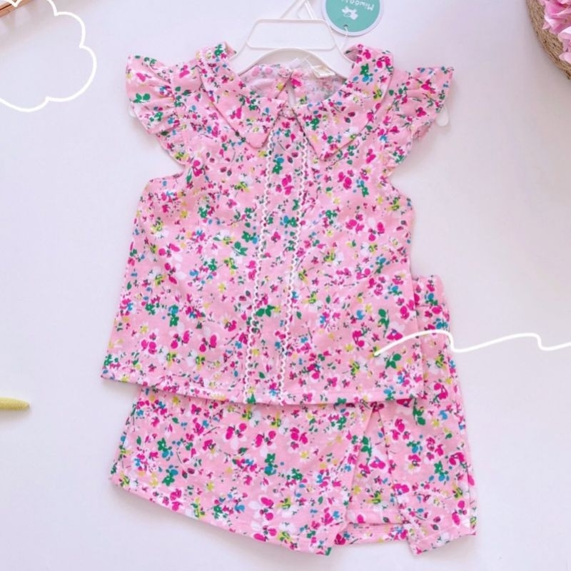 RHAI'S APPAREL Cotton Kids Terno Girls Blouse with Skort (Short/Skirt ...