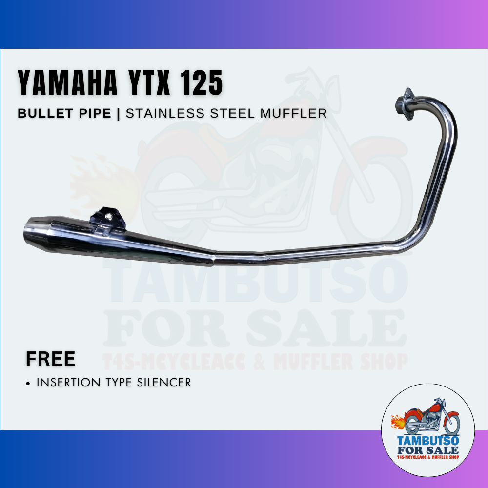 Yamaha YTX 125 Bullet Pipe Type Muffler for Yamaha YTX 125 Exhaust pipe ...