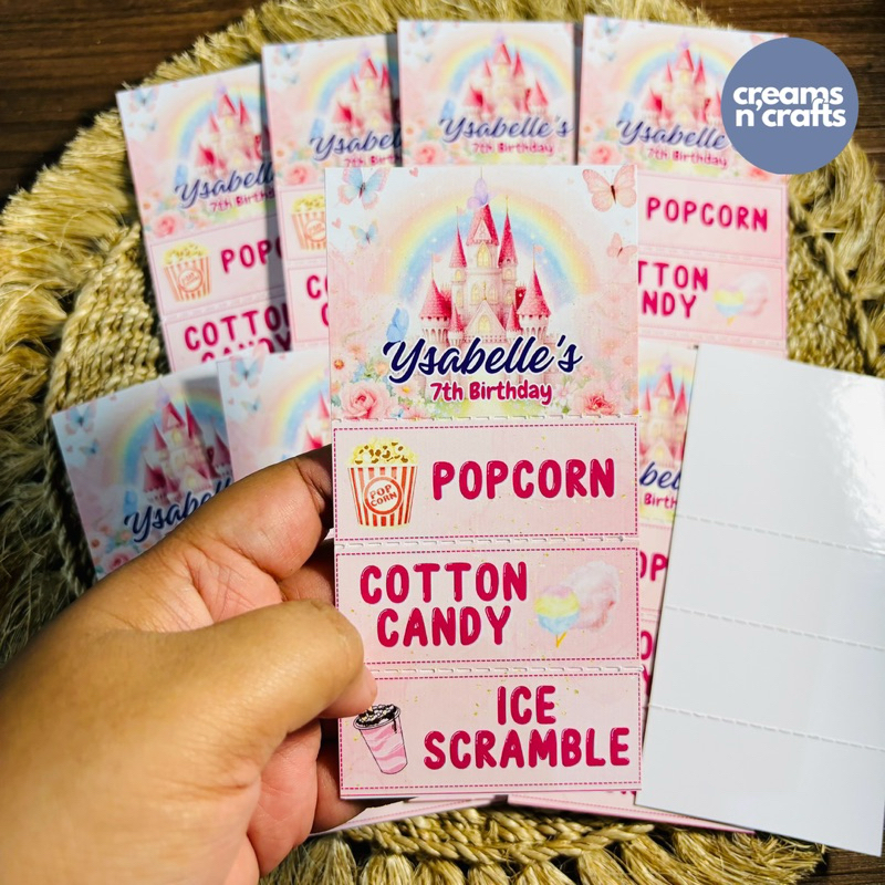 Party Food Stubs | Birthday Cart stubs | Cart Ticket | Shopee Philippines