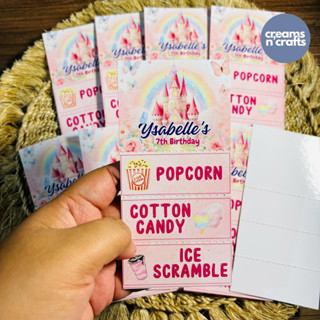 Party Food Stubs | Birthday Cart stubs | Cart Ticket | Shopee Philippines