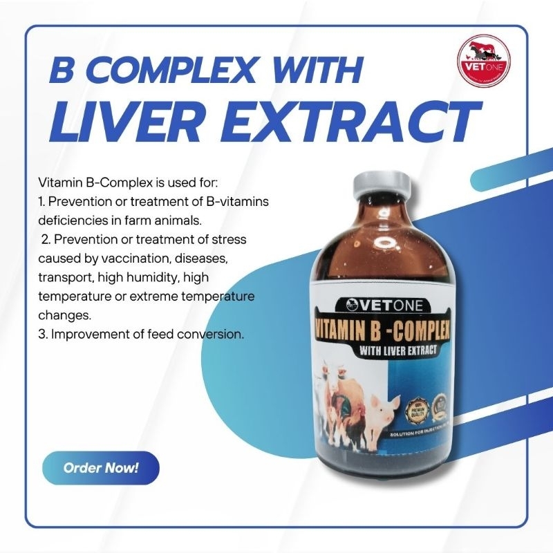 B-complex w/ Liver extract injectables (100ml) for animal use only | Shopee Philippines