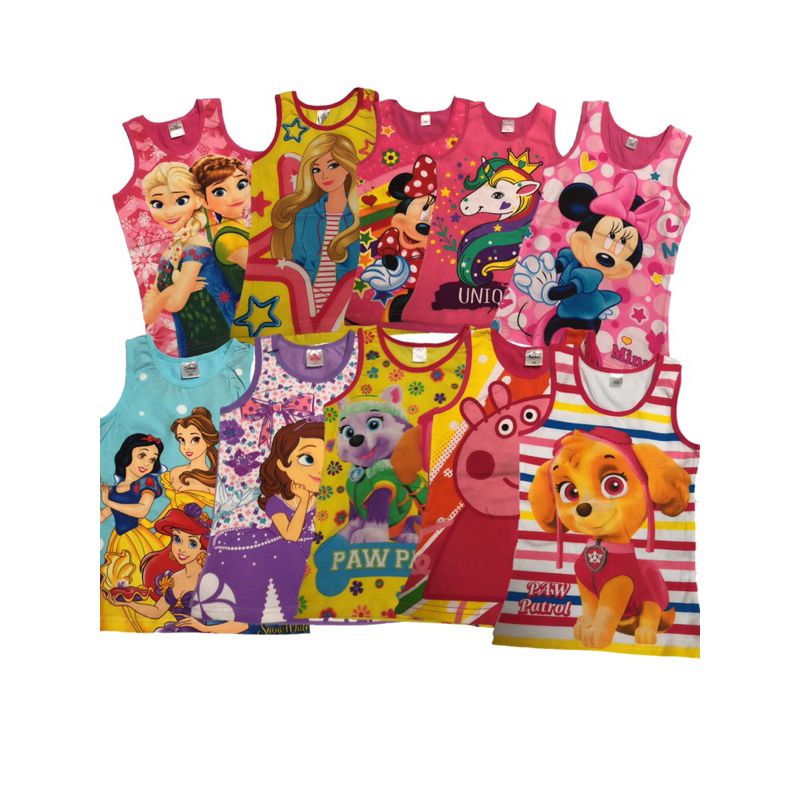SANDO CHARACTER FOR GIRL KIDS BUNDLE OF 6pcs FOR 300 | Shopee Philippines