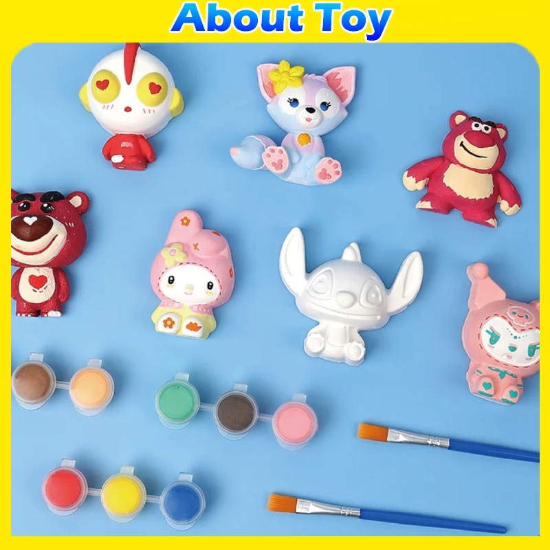 ABOUT Handmade DIY Plaster Doll Cartoon Coloring Plaster Paint Random ...