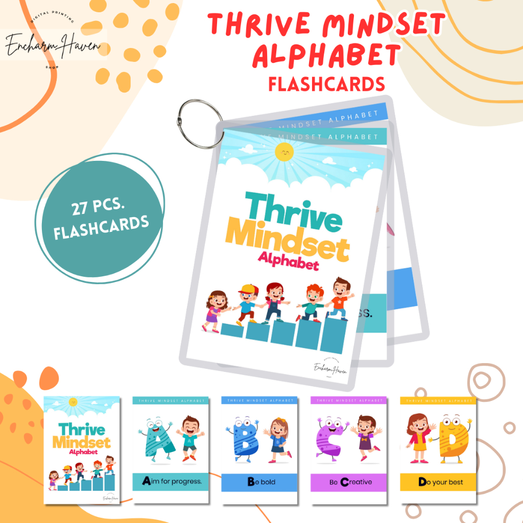 'THRIVE MINDSET ALPHABET' Fully Laminated Educational Flashcards [27 ...