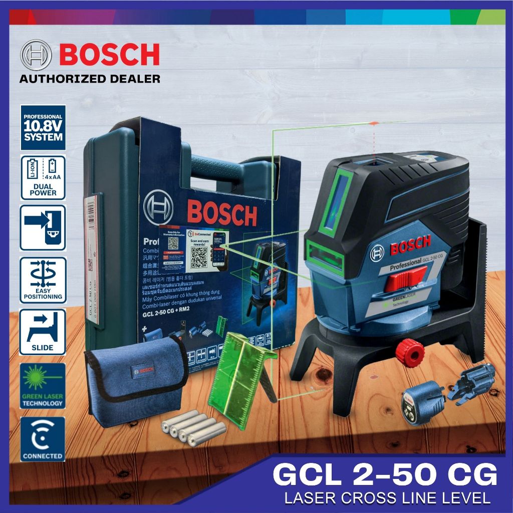 Bosch Laser Cross Line Level / Combi Laser GCL 2-50 CG 20m Range ...
