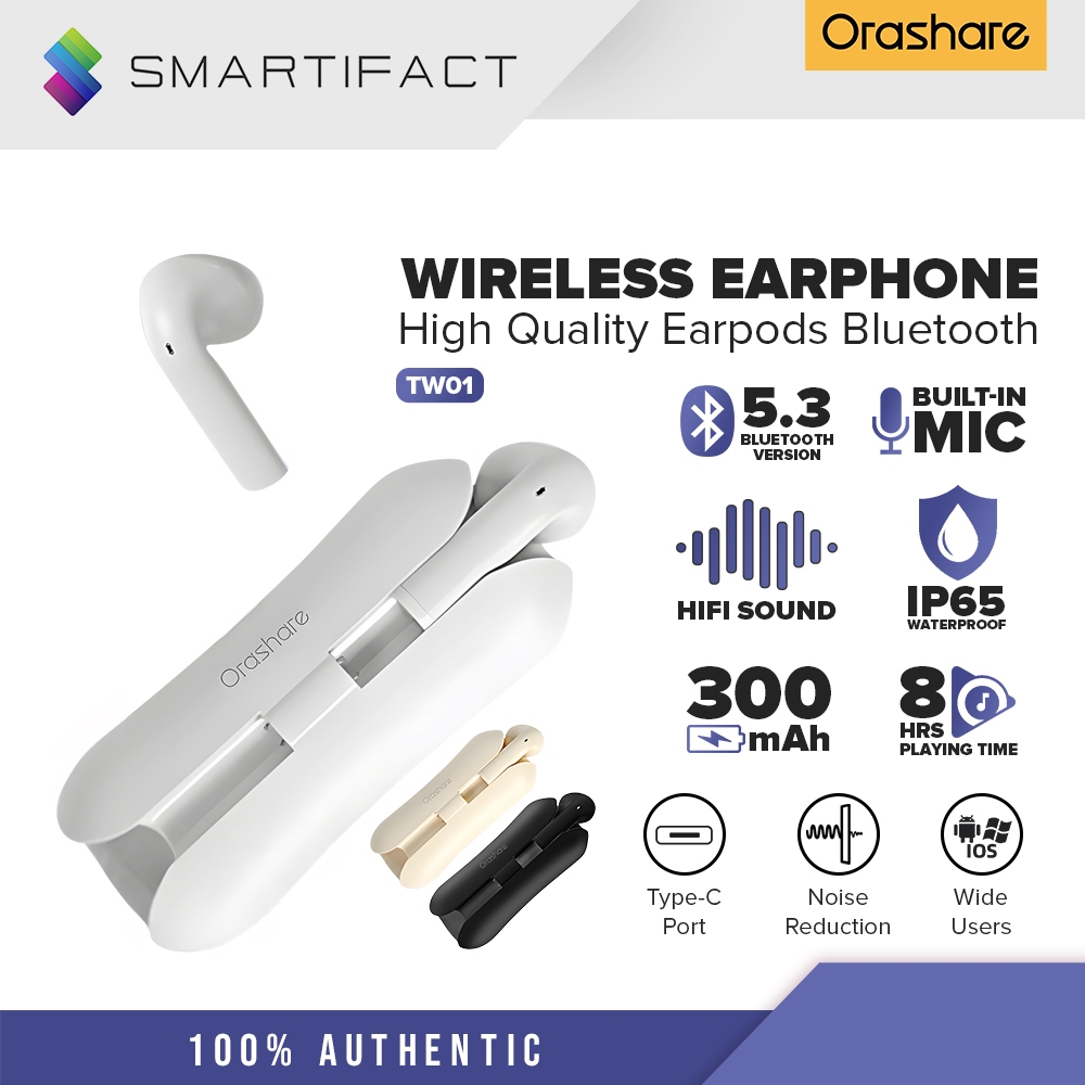 Orashare TW01 Bluetooth Earphones TWS Bluetooth 5.3 High Stereo Sound Wireless Earbuds | Shopee ...
