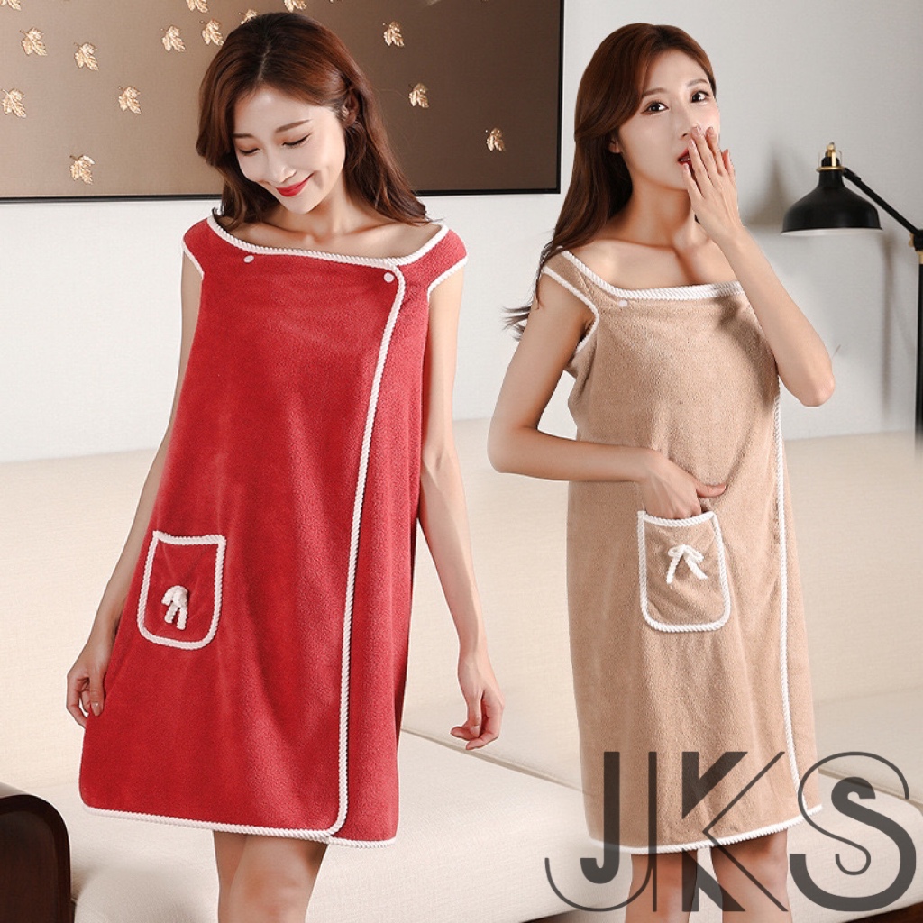 JKS Korean Premium High Quality Microfiber soft Bath Robes/ Magic Bath ...
