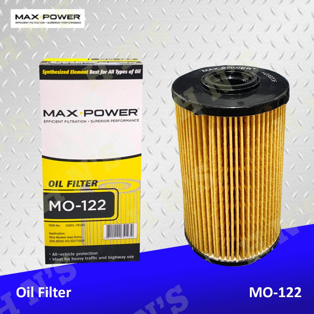 MAX Power Oil Filter MO-122 for Hino Dutro, Modern Jeep | Shopee ...