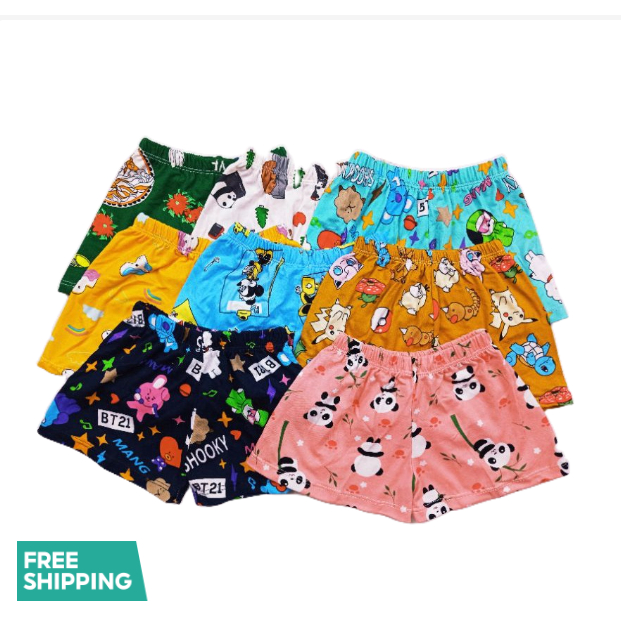 Kids Shorts for Girls 5 for 100 RaNDOM DESIGN PLAIN,STRIPE,FLORAL ...
