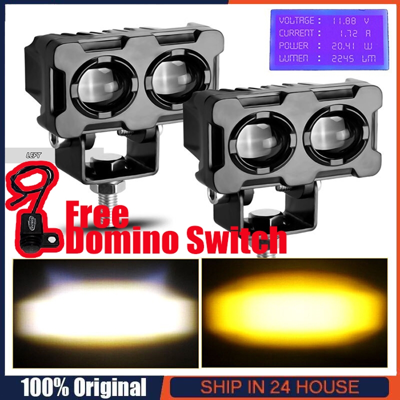 120W Double LED Mini Driving Light for Motorcycle Headlight Fog Lamp 2 ...