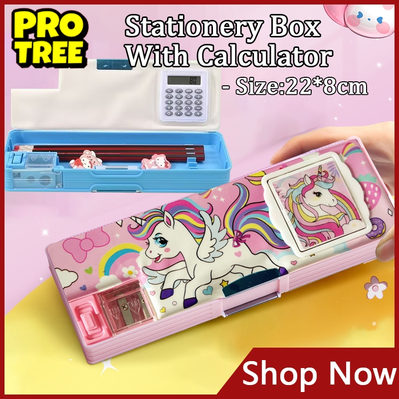 Pencil Case For Kids With Calculator Sharpener Unicorn Cute Pencil Case ...