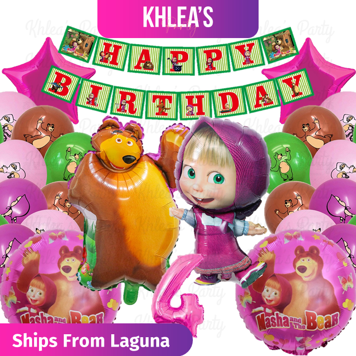 Masha and the Bear Birthday Party Theme Balloon Set NEW | Shopee ...