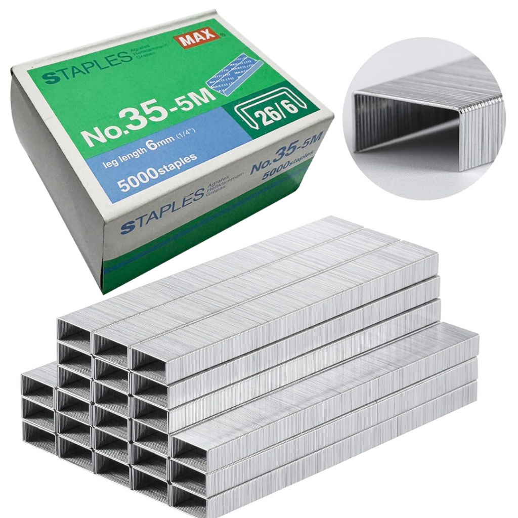 5000pcs/1box Staple Wire No.35-5m Leg length 6mm(1/4”) Office School ...