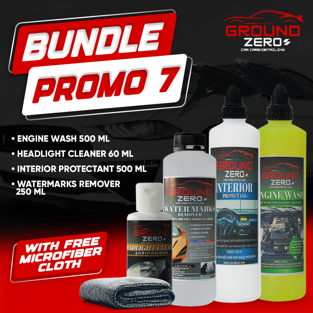Ground Zero Car Care Bundle7 headlight cleaner/watermarks remover ...