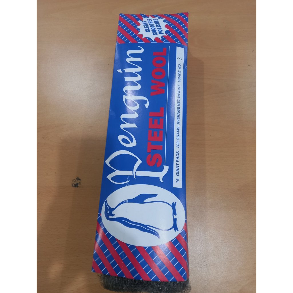 Penguin Steel Wool [200 grams] 16 Giant Pads Cleans Smoothest Polishes ...