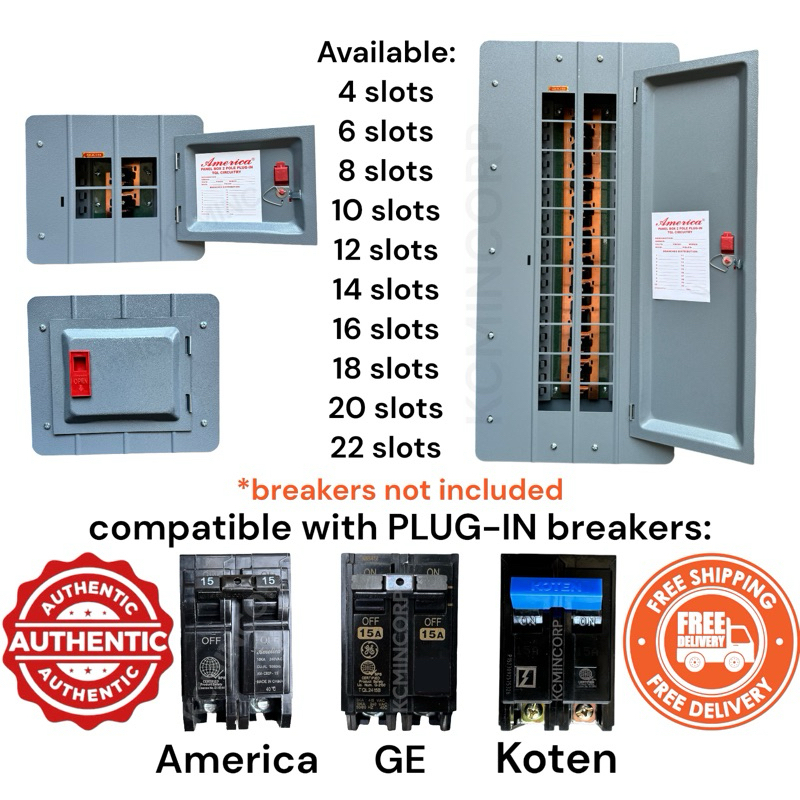 (NEW PACKAGING) America / KOTEN PLUG-IN Panel Board/Box Branches 4,6,8,10,12,14,16,18,20 Holes ...