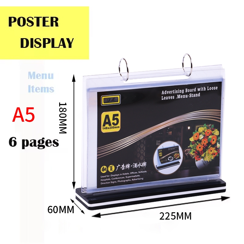 Restaurant menu display A4 size shop promos holder Acrylic display ...