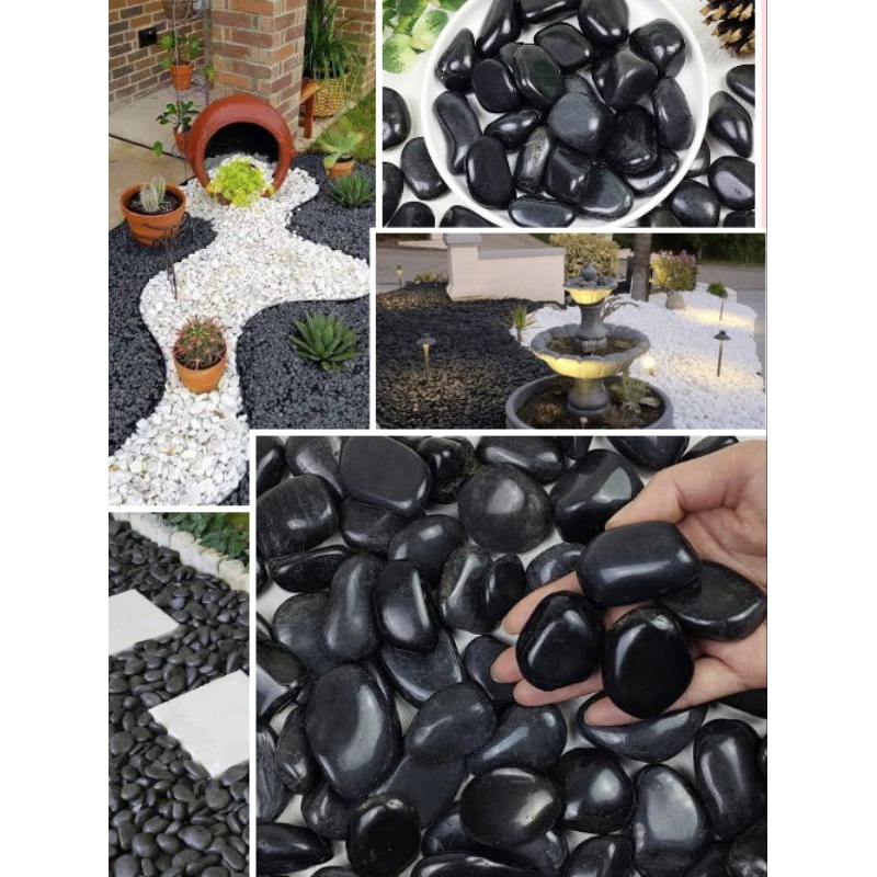 Super Polished Black Pebbles Stone Gardening and Aquascape | Shopee ...