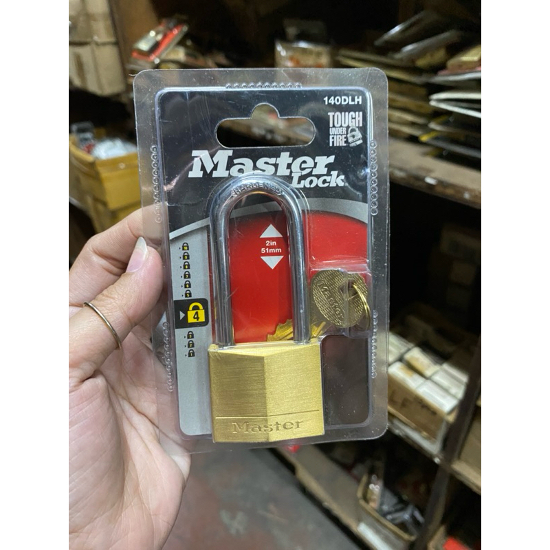 Master Lock Solid Brass Long Shackle Padlock 40mm #140-DLH | Shopee ...