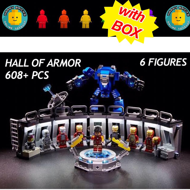 Hero Bricks IRON-MAN HALL OF ARMOR Assembled Building Blocks ...