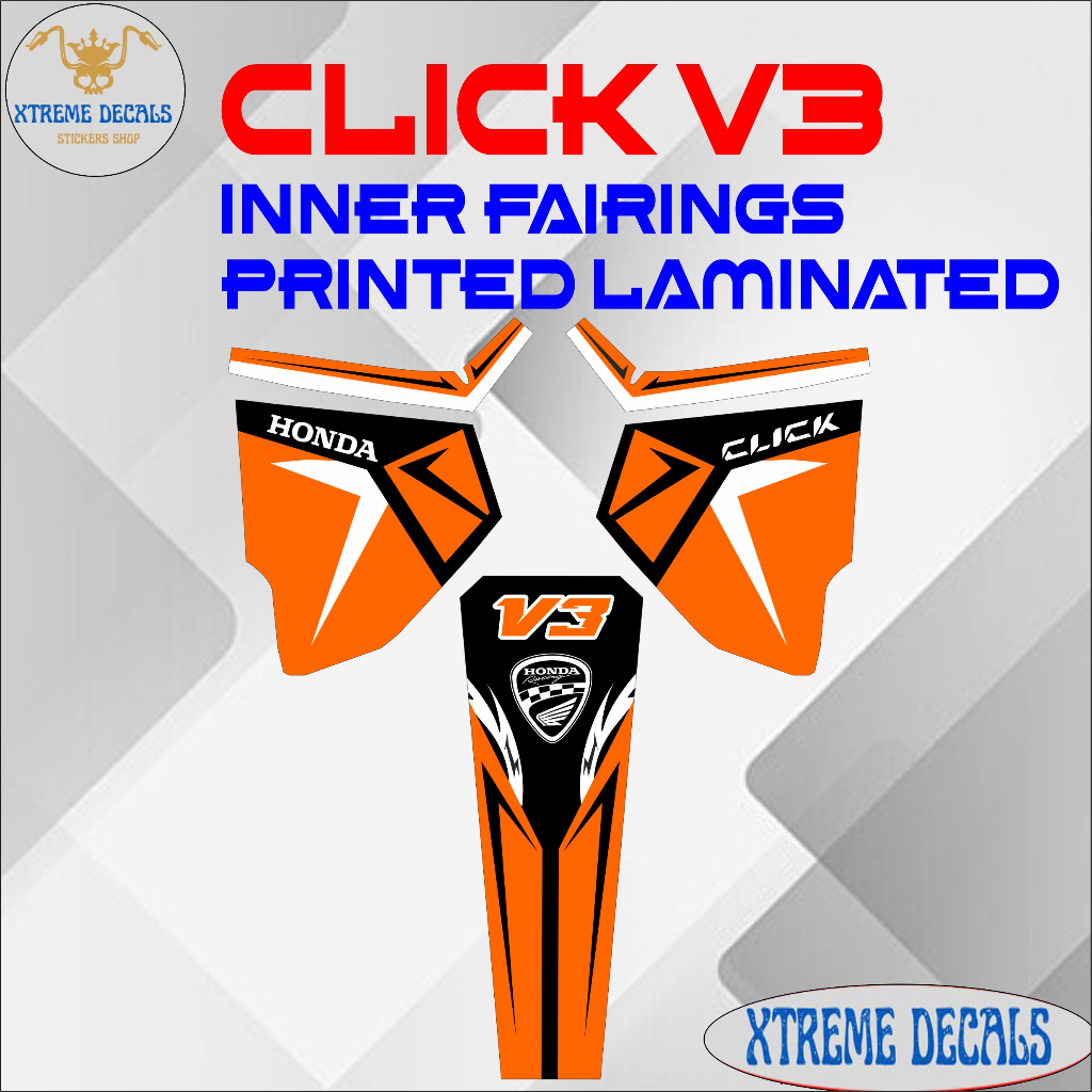 honda click version 3 inner fairings sticker printed laminated | Shopee ...