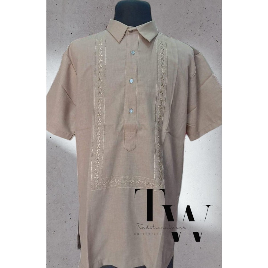 Polo Barong (Short Sleeves) assorted burda | Shopee Philippines