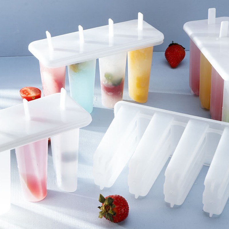 4 Cups Ice Pop Mold Popsicles Frozen Homemade Easy Popsicle Making ...