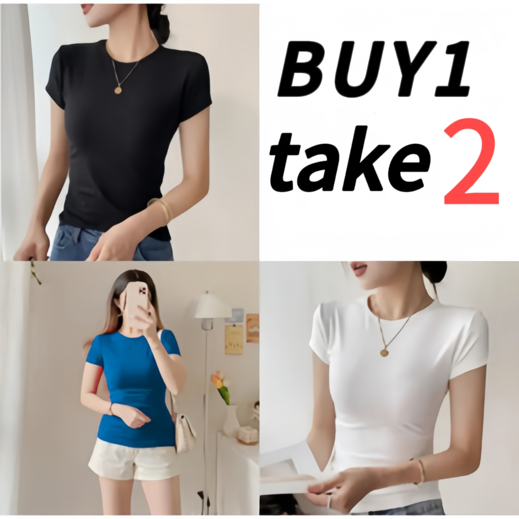 Tops for womens buy 1 take 2 (total of 3) korea sexy double lining ...
