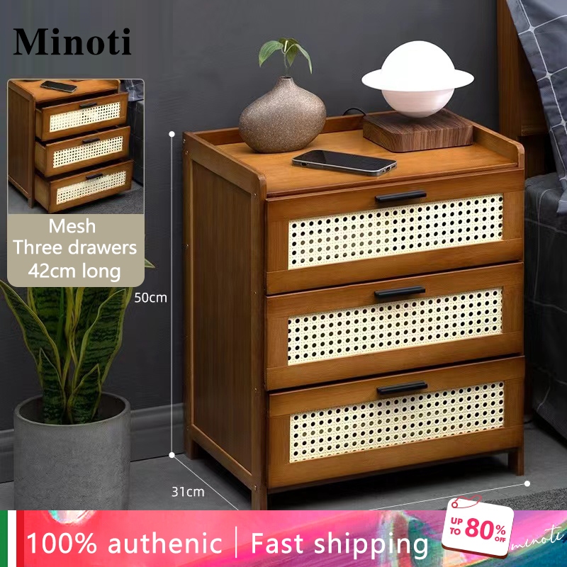 Bamboo Bedside Table With Drawer Simple Design For Bedroom And Living ...