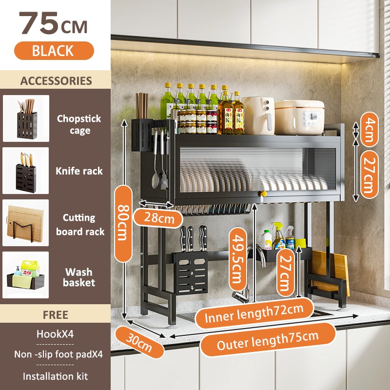 GSlife 1/2 Layers Over Sink Dish Drainer Rack Dish Rack Organizer Dish ...