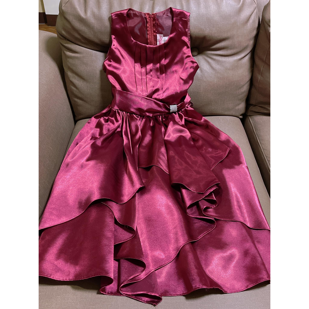 PRELOVED From Japan GOOD GIRL Burgundy Sleeveless Party Dress Made in ...