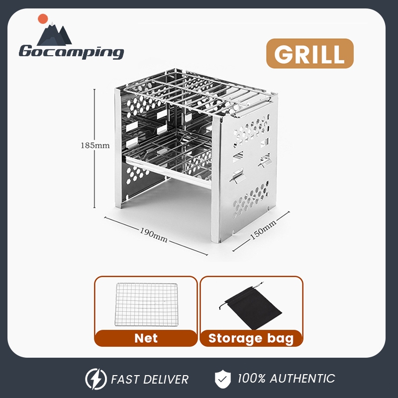 【COD】Outdoor Camping Grill Stainless Steel Barbecue Grill Portable ...