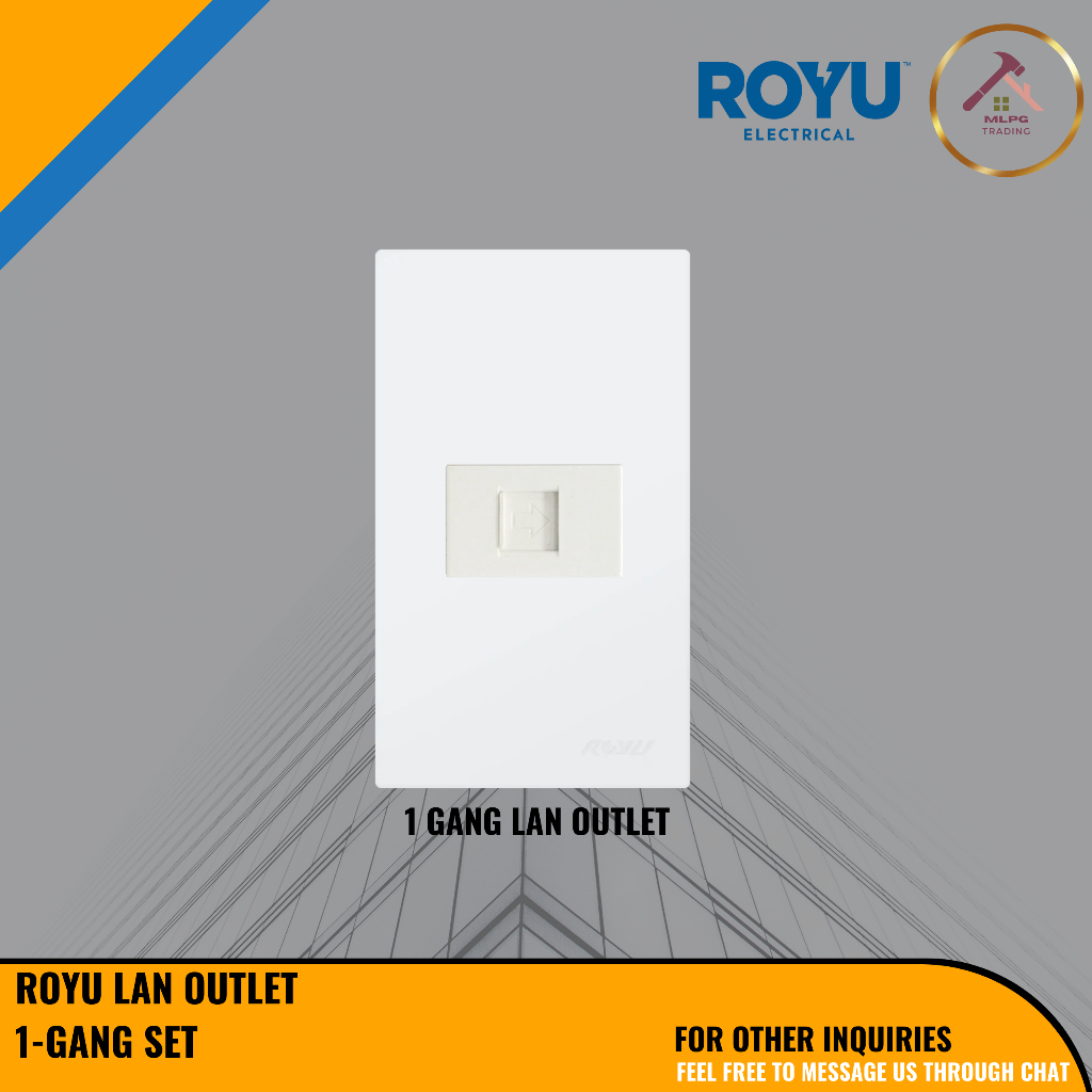 Royu Wide Series Switches and Outlets (PER SET) | Duplex, TV Cable, LAN ...
