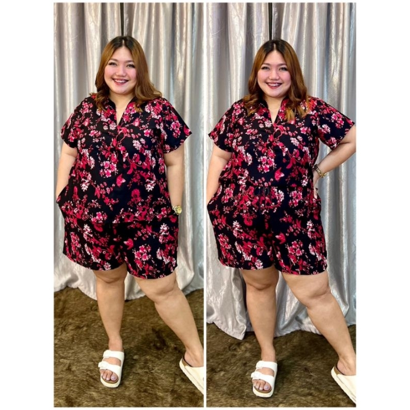 Plus Size Challis Terno Short (XL to 3XL) | Shopee Philippines