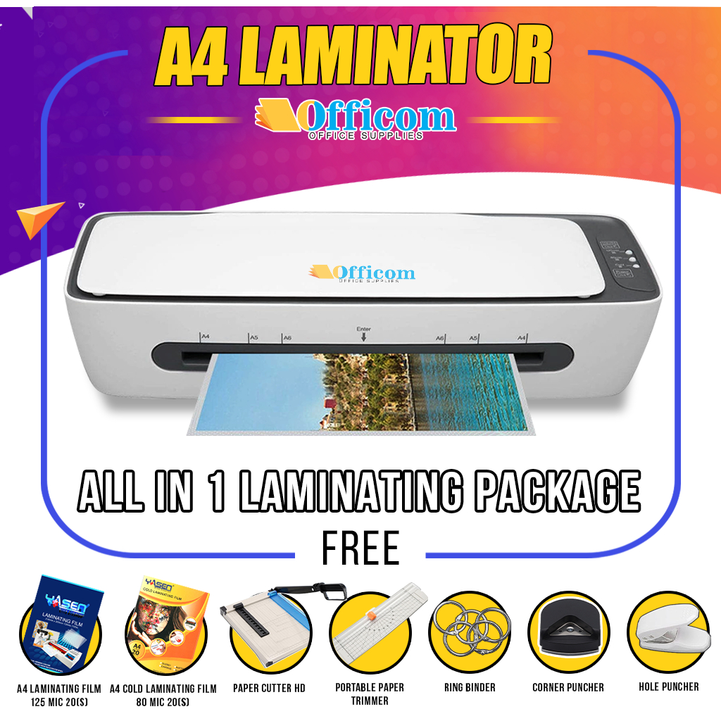 Officom Multi-Purpose Laminator SL688 | SL388 Laminating Machine A4 Size | Paper Cutter ...