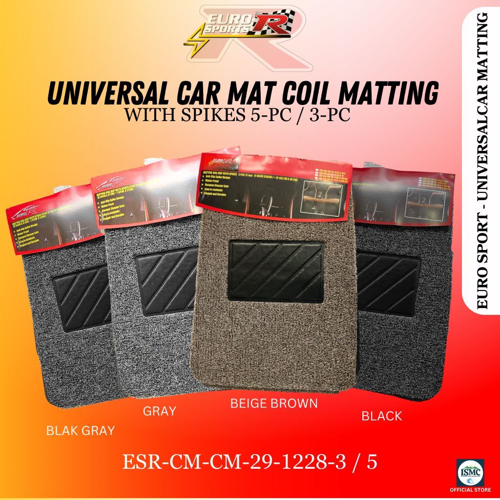 EURO SPORTS R Universal Car matting With Spikes 5Pc / 3pc | Shopee ...