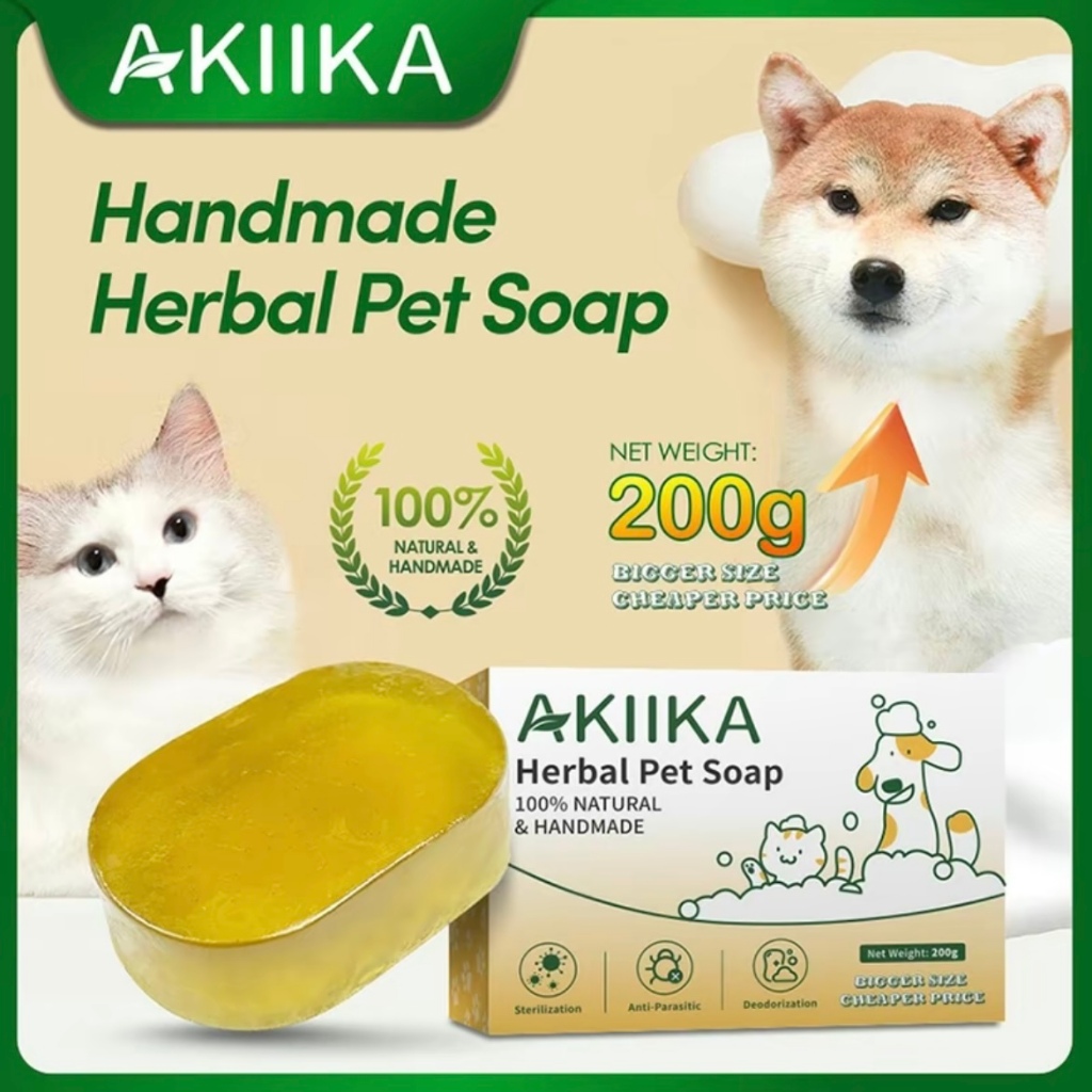 AKIIKA Herbal Pet Soap 200g For Dogs & Cats 100% Natural Handmade 200g ...