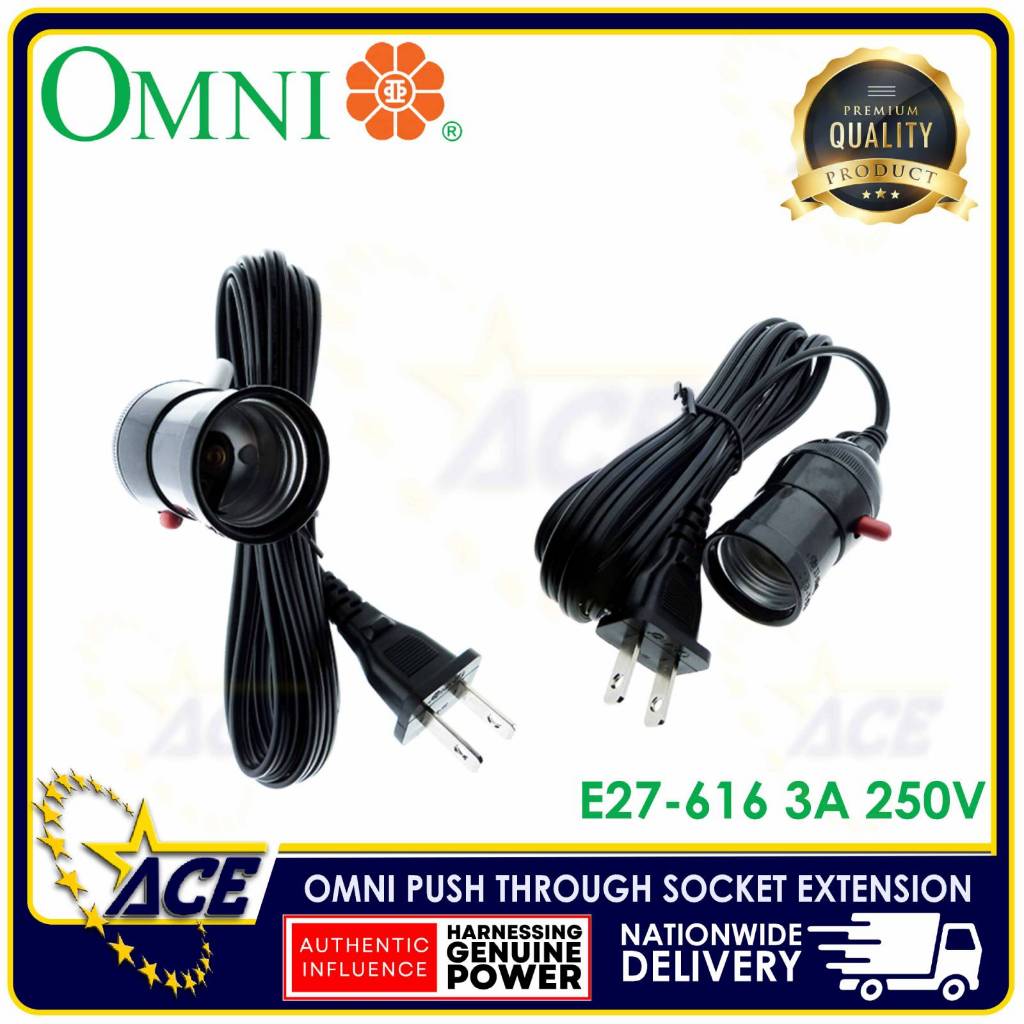 Push Through Socket Extension 6-Meter Wire 3A 250V - E27-616 | Shopee ...