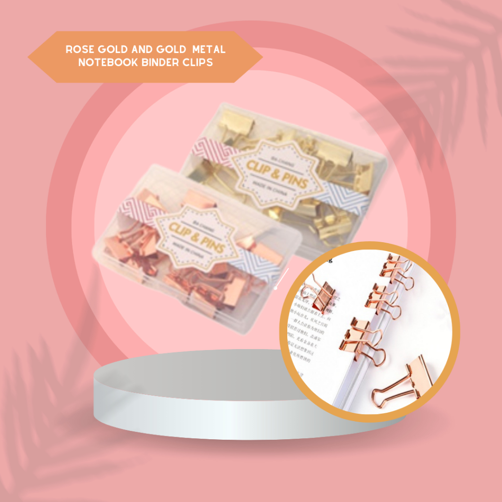 Rose Gold/ Gold Metal Notebook Binder Clips Paper Clip for Office ...