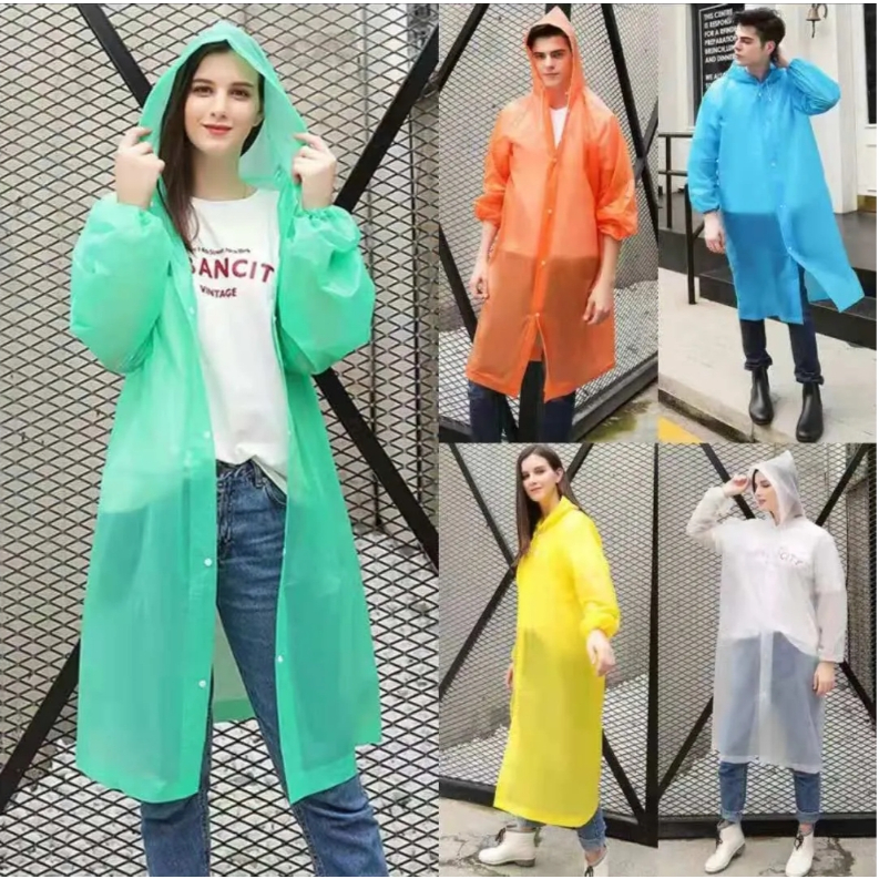 Eva Raincoat with Hood Lightweight Reusable Raincoat Waterproof ...